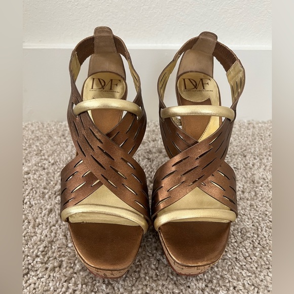 Diane Von Furstenberg | Shoes | Diane Von Furstenberg Dvf Gold Bronze ...